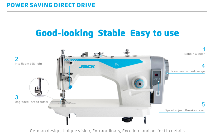 JACK F5 POWER SAVING DIRECT DRIVE LOCKSTITCH SEWING MACHINE – Mgsha